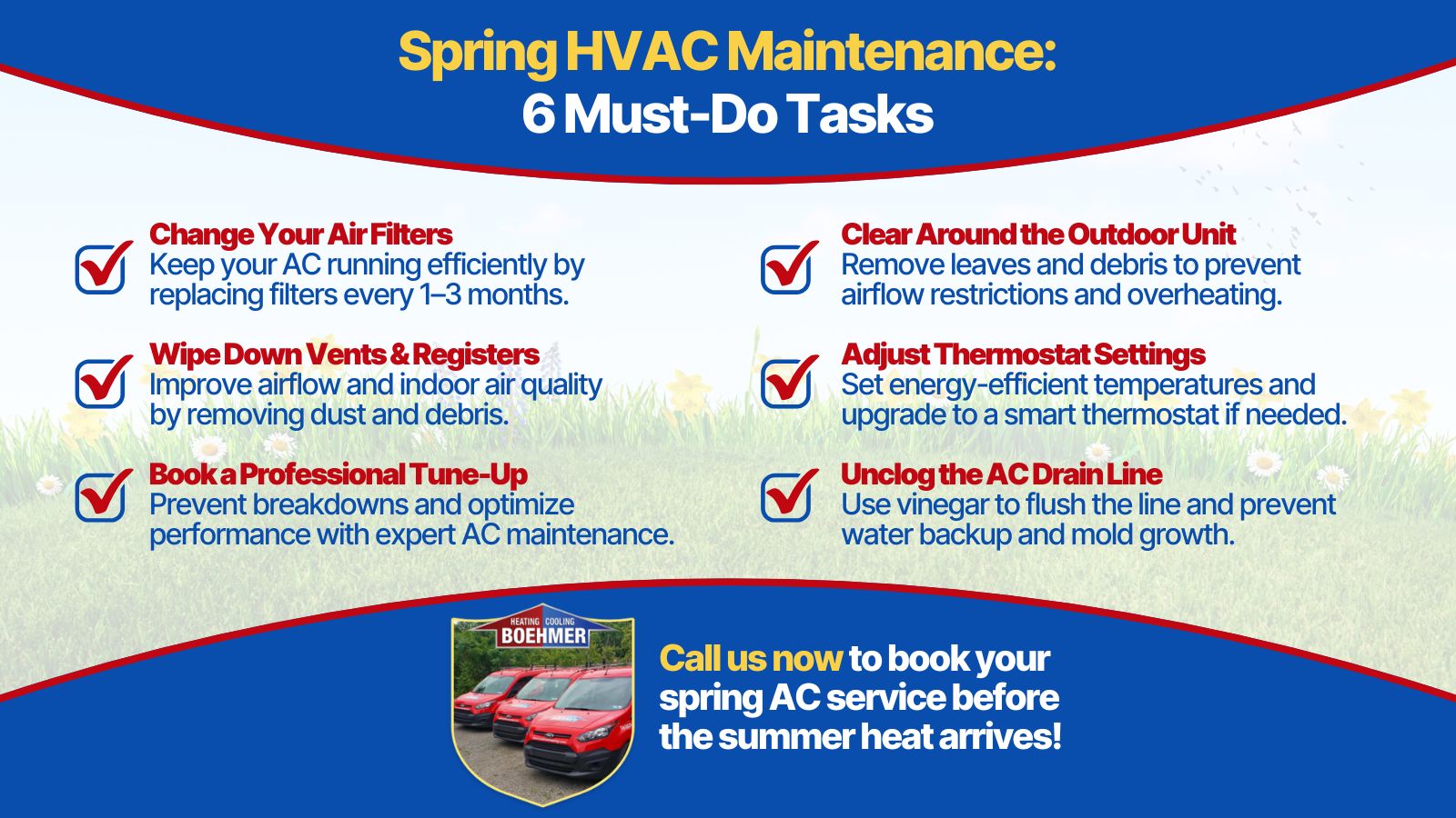 6 HVAC Tasks to Add to Your Spring Cleaning Checklist | Boehmer Heating ...